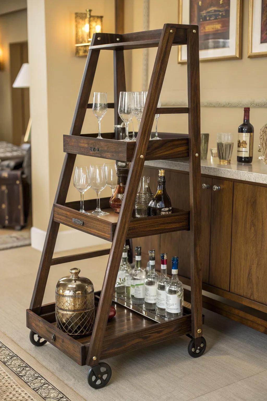 9+ Stylish Ladder Shelf Bar Ideas for Your Home - Alderlight