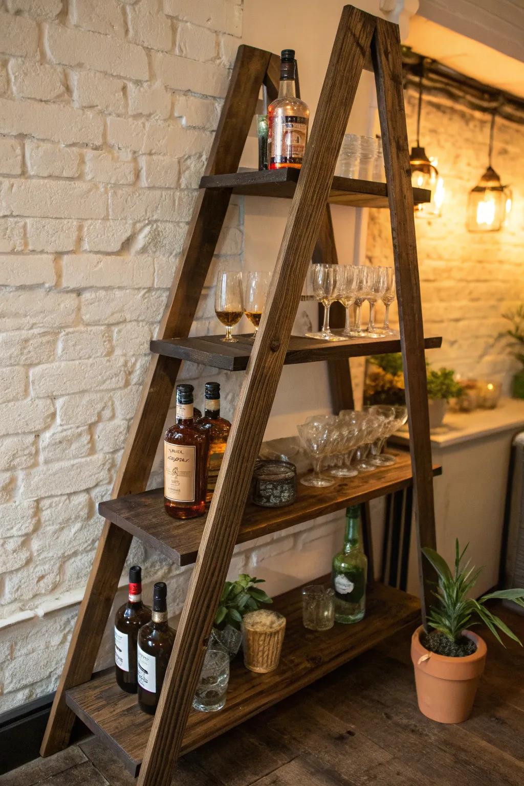 9+ Stylish Ladder Shelf Bar Ideas for Your Home - Alderlight