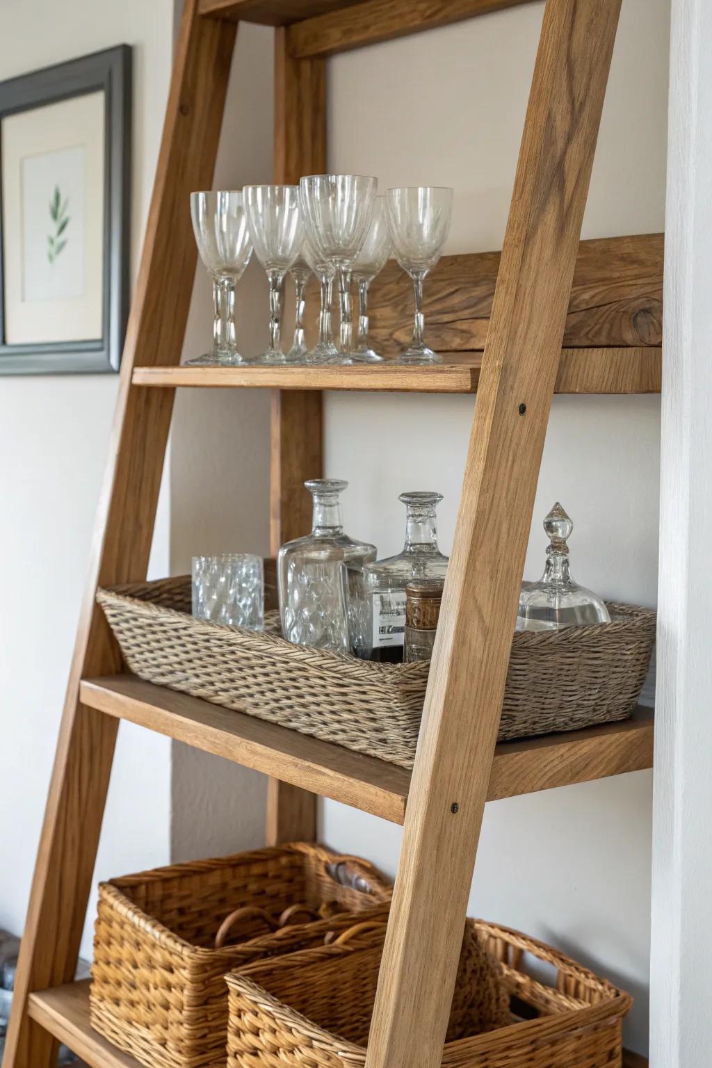 9+ Stylish Ladder Shelf Bar Ideas for Your Home - Alderlight